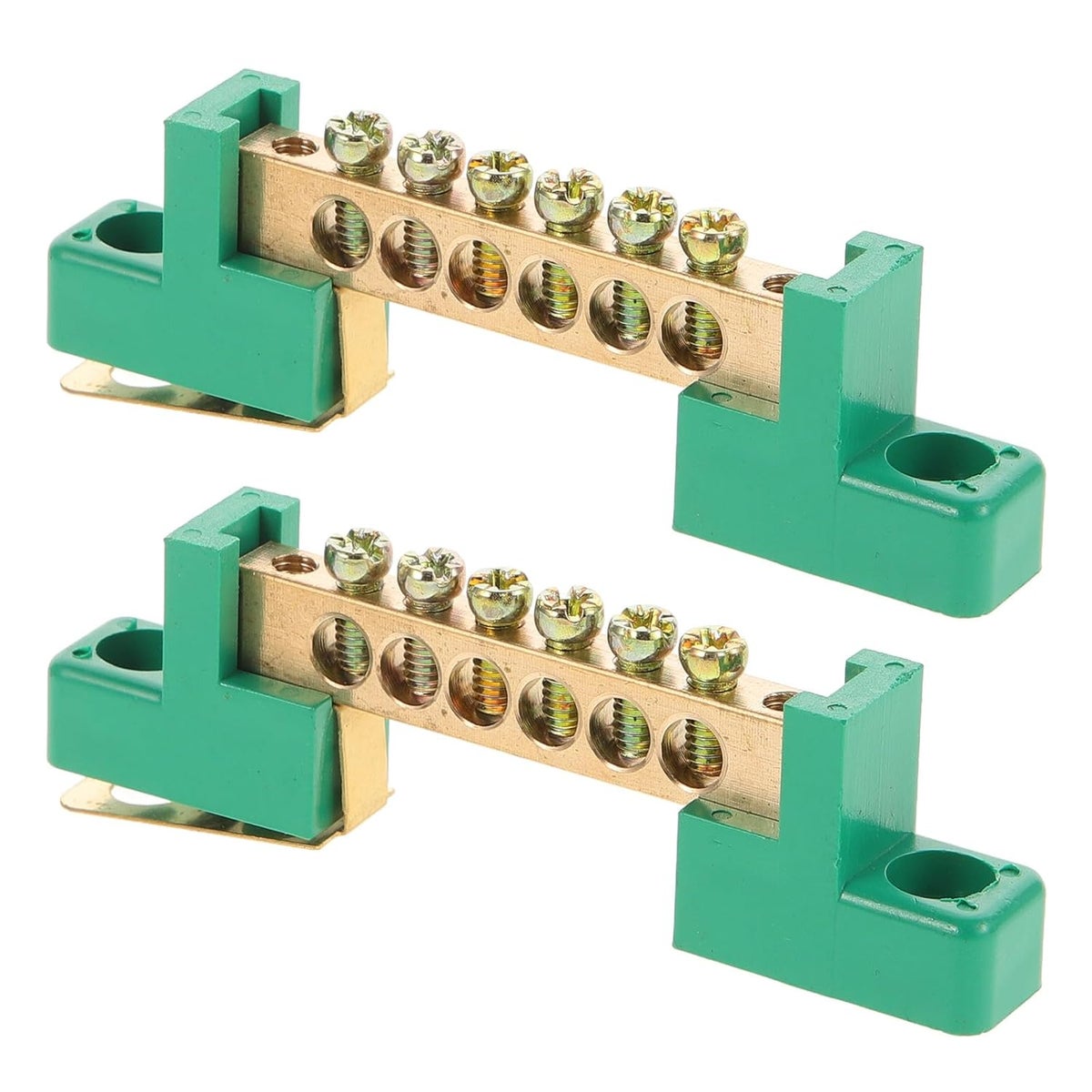 Generic 2Pcs Heavy Duty Copper Ground Bus Bar Terminal Block 100A for ...