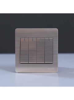 milano 10A 4 Gang 1 Way Switch Metal Plate Brushed In Gold Electrical ...