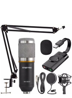 ZINGYOU BM-800 Condenser Microphone + TechRise Sound Card Bundle for ...