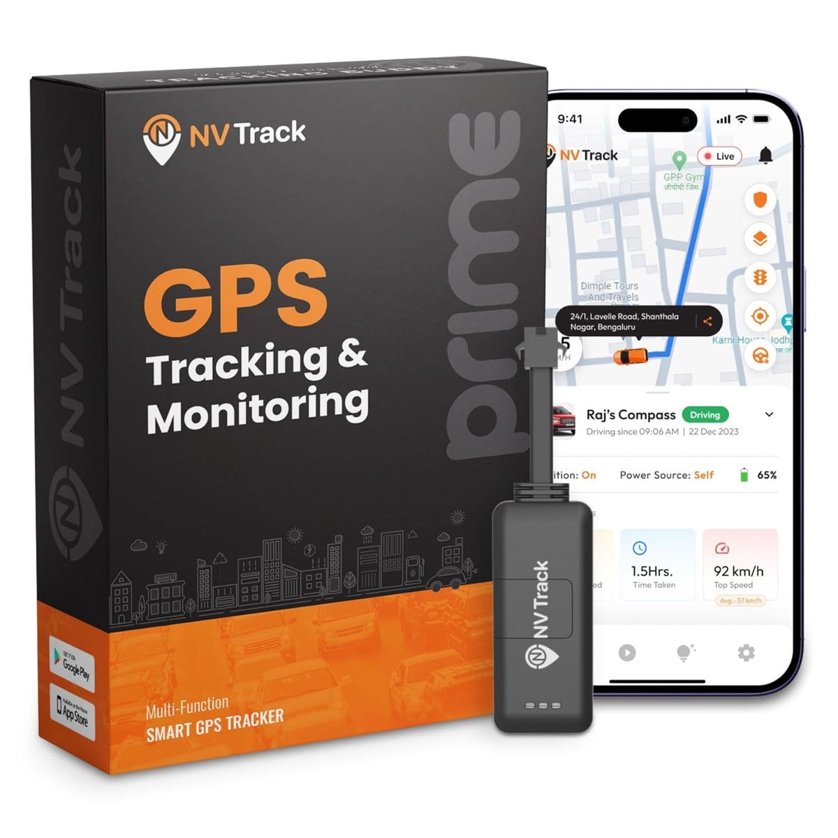 NV TRACK NV Prime Nxt Gen GPS Tracker for Car, Bike & EV | Hidden Smart ...
