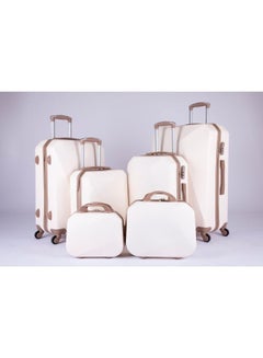 LIMRA Hardside 6 Piece Luggage Trolley Set Beige/Gold KSA | Riyadh, Jeddah