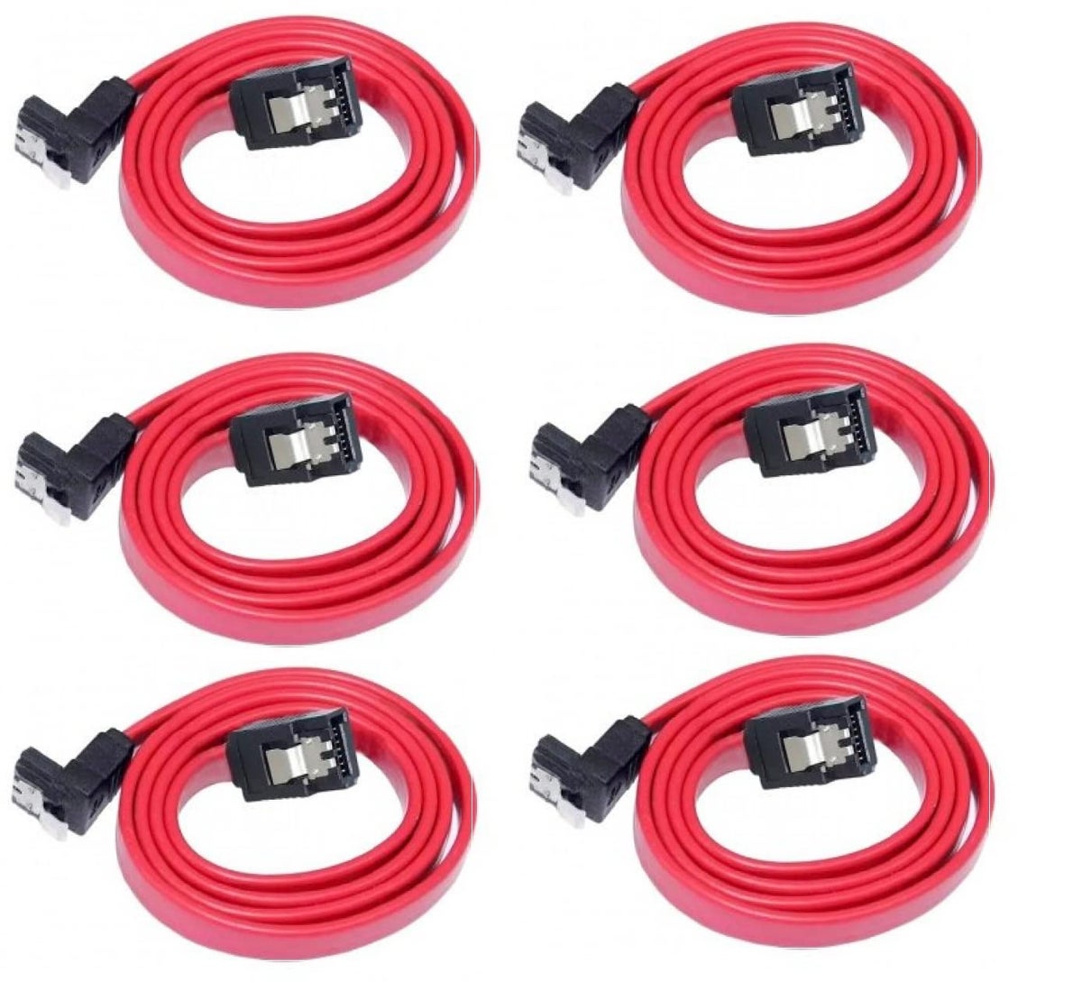 H-its Kabel Hits Kabel 6 Pieces 6 Pack 90 Degree Right Angle SATA III ...