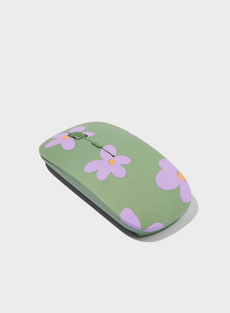 Typo Drawn Daisy Large Hunter Wireless Mouse for Women | Best Price UAE