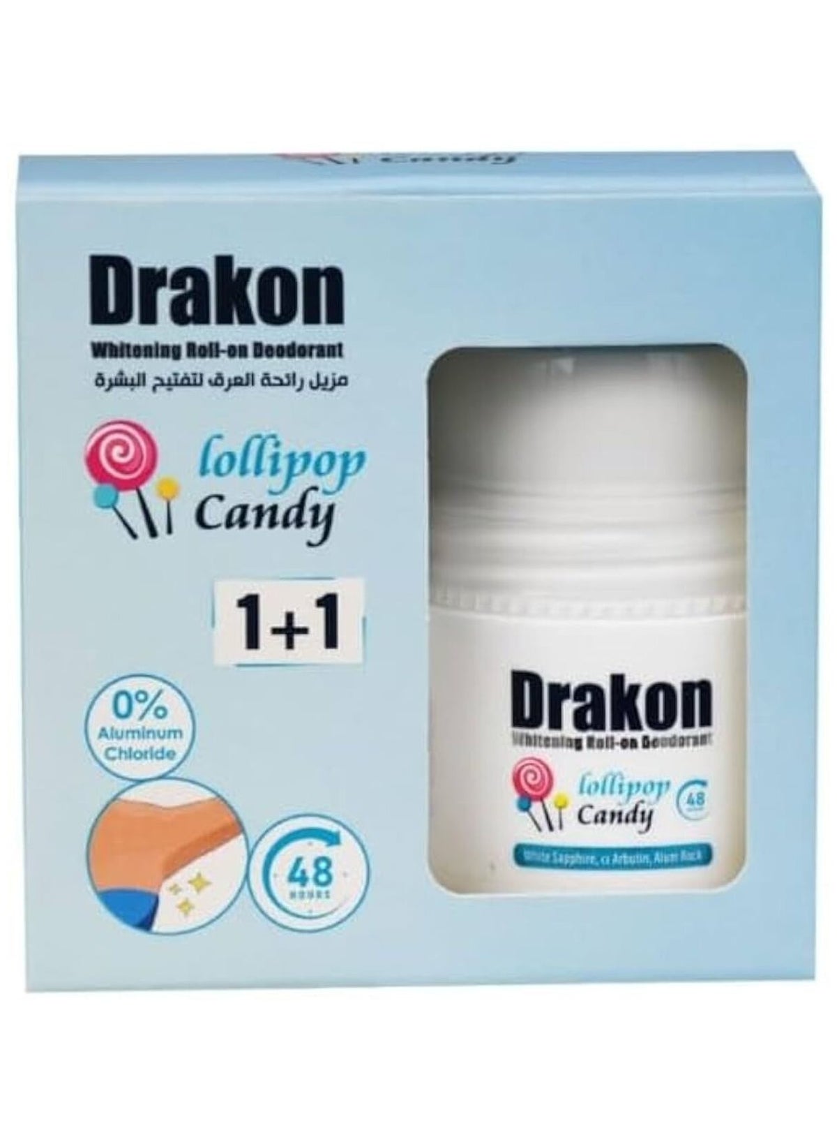 DRAKON Drakon Whitening Roll On Deodorant lollipop candy 50Ml (1+1 ...