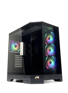 Tortox Tortox Prism Triple Glass Panel ATX/M-ATX Gaming PC Case with 7 ...