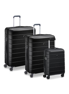 DELSEY Lagos trolley luggage 3pcs set (S,M,L) 55cm,71cm,82cm Black KSA ...