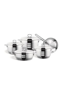 Homemaker 9-Piece Pera Stainless Steel Cookware Set - 3 Deep Pots - 1 ...