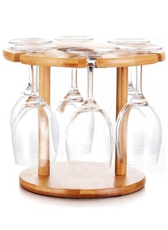HomarKet Bamboo Countertop Wine Glass Holder Rack UAE | Dubai, Abu Dhabi