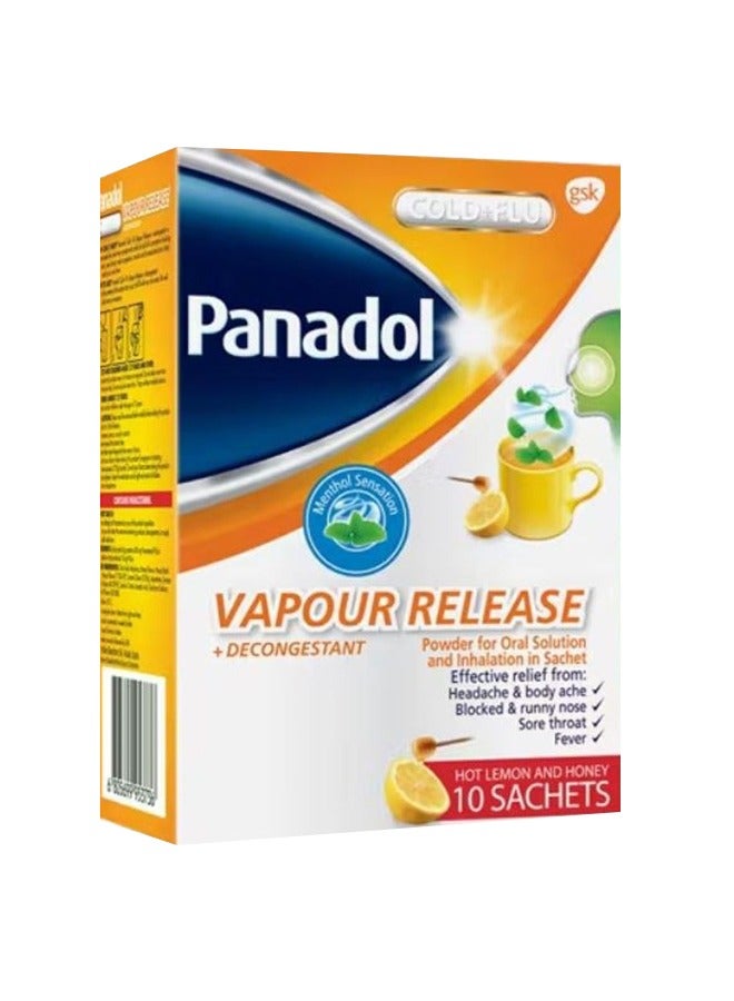 Panadol Cold And Flu Vapour Release Lemon And Honey 10's | Best Price ...