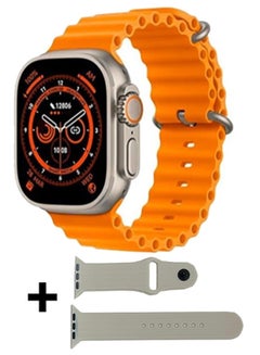 Generic ZW9 Ultra 2 Smartwatch With 2 Straps - 1 Orange Strap & 1 Gray Strap UAE | Dubai, Abu Dhabi