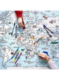 eatsleepdoodle World Map Kid'S Coloring Tablecloth Color Your Own Map ...