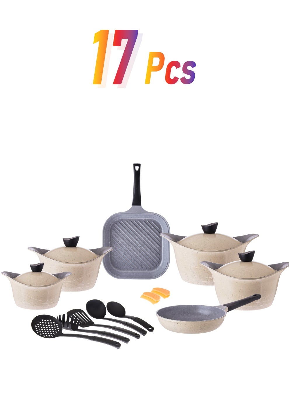 Badraig Granite cookware set, 17 pieces, Saudi industry | Best Price ...
