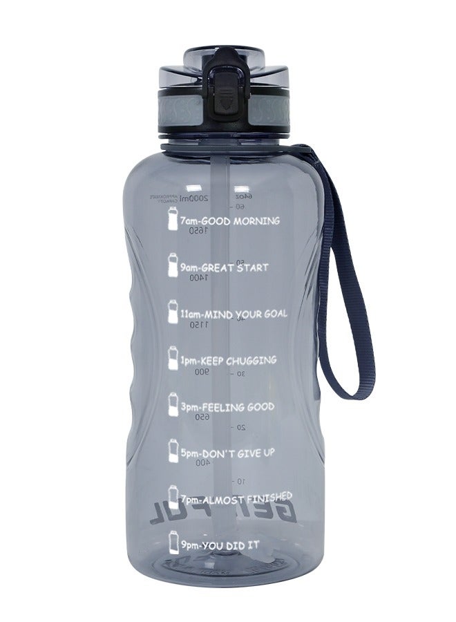 GEMFUL 2L Water Bottle with Straw Encouraging Goal Leakproof BPA Free ...
