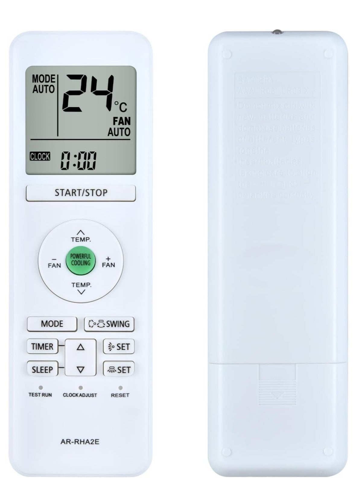 JAJEEK AR-RHA2E Air Conditioner Remote Control – Universal AC ...