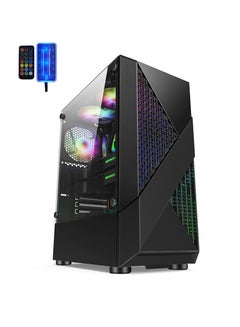 EVESKY Side Transparent Tempered Glass Mid Tower Gaming Case with 6 pcs ...
