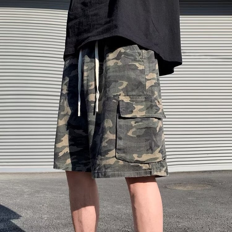 Generic American Style Retro Camouflage Shorts Men'S Summer High Street ...