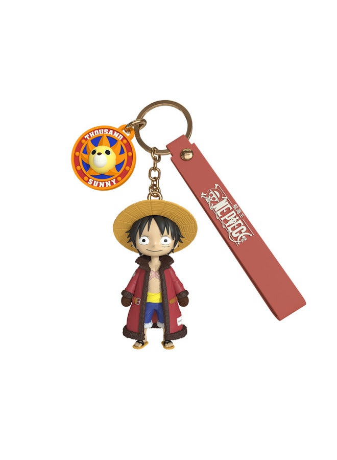 One Piece Luffy Qiao Ba Epoxy Keychain Pendant Sea King Anime ...