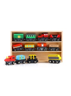 Arabest 12pcs Wooden Magnetic Train Set - Train Toys Magnetic Tracks ...