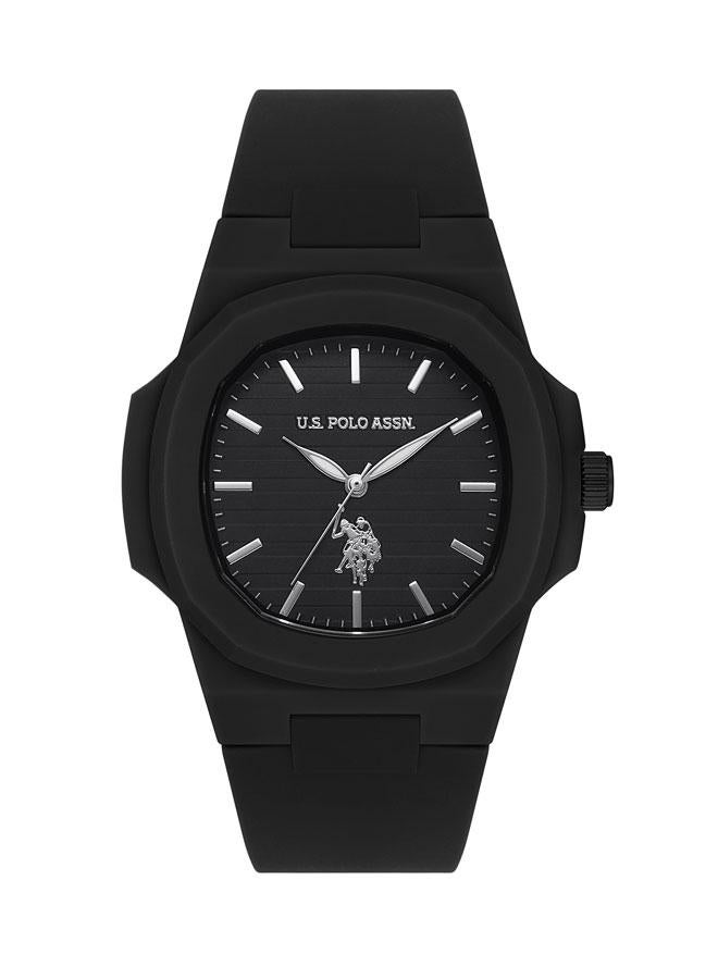 U.S. Polo Assn. USPA Men's 48.3mm Elegant Black Watch with Silver ...