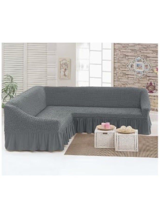 EVORY HOME 6 Seater L Shape Stretch Fabric Sofa Cover with Attractive ...