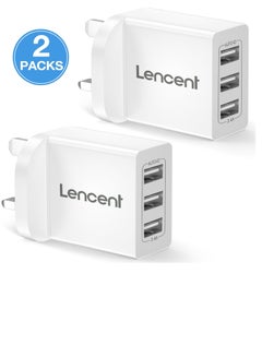 Lencent Lencent USB Wall Charger [2 PACK], 3-Port 17W/3.4A USB Charger ...
