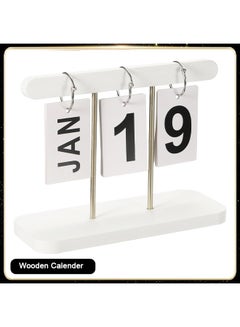 Generic 1 Piece Wood Ornaments Calendar,Wooden Flip Calendar Turn Page ...