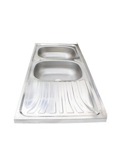 JAWDAH Double kitchen sink stainless steel, Left side, 50x120 cm KSA ...