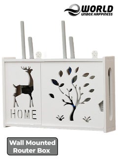 Eworld Stylish Wall-Mounted Router Rack for Wi-Fi Router, Set-Top Box ...
