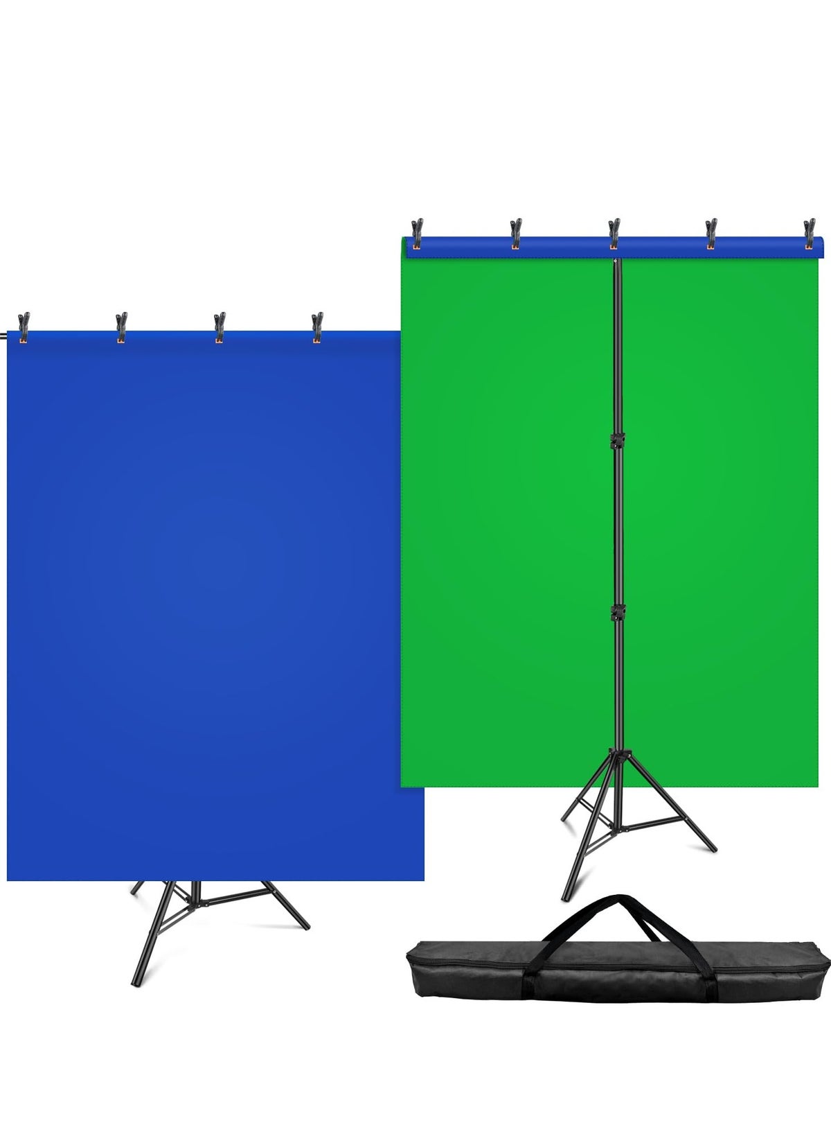 XiuWoo Blue Green Screen Backdrop Kit, 2-in-1 Green Screen Stand, Blue ...