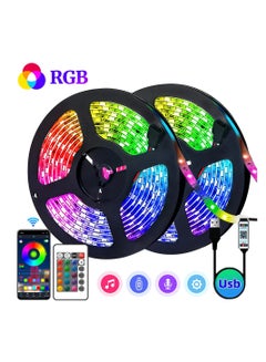 RGB Pack of 2 LED Strip Lights 5M, 5050 RGB Led Light Strip, Multicolor ...
