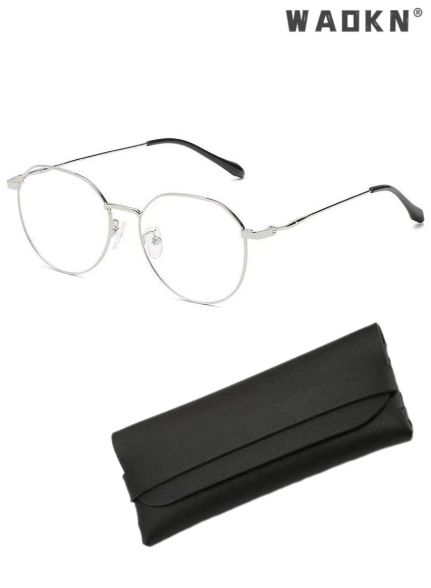 WAOKN Metal Blue Light Glasses for men women Square Clear Lens ...