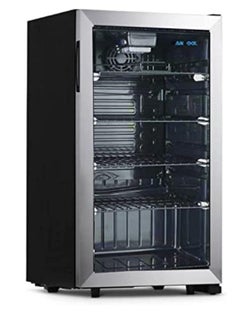 BANCOOL Single door refrigerator, small transparent glass, steel edges ...