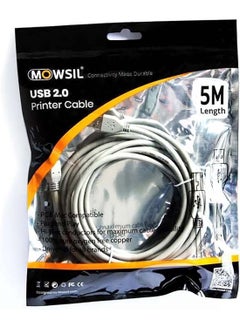 MOWSIL Printer Cable 5 Mtr, Braided USB 2.0 A to USB B Male Cable ...