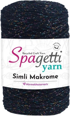 Spagetti Yarn Spaghetti Yarn Glittery Macrame Black (Multisim) | Best ...