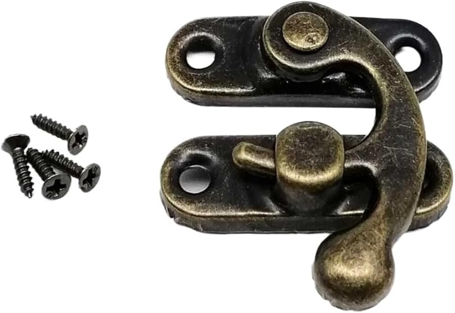 Generic Antique Brass Toggle Latch Lock Set with Screws for Wooden Box ...