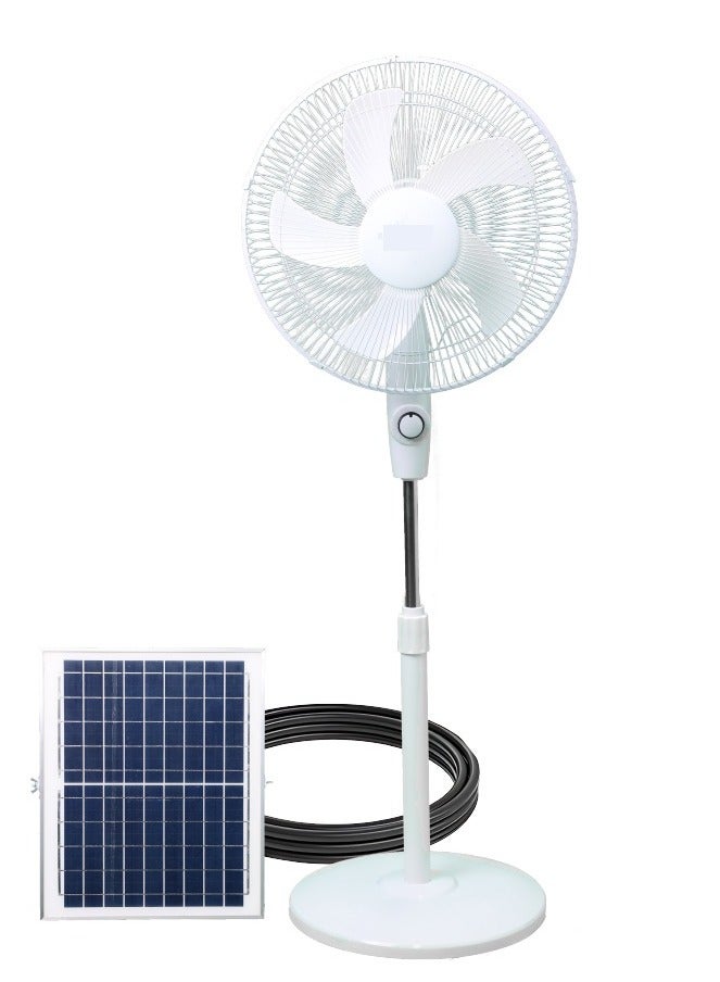 Denx Rechargeable Solar Powered Pedestal Fan with DC Motor, 16 Inch ...