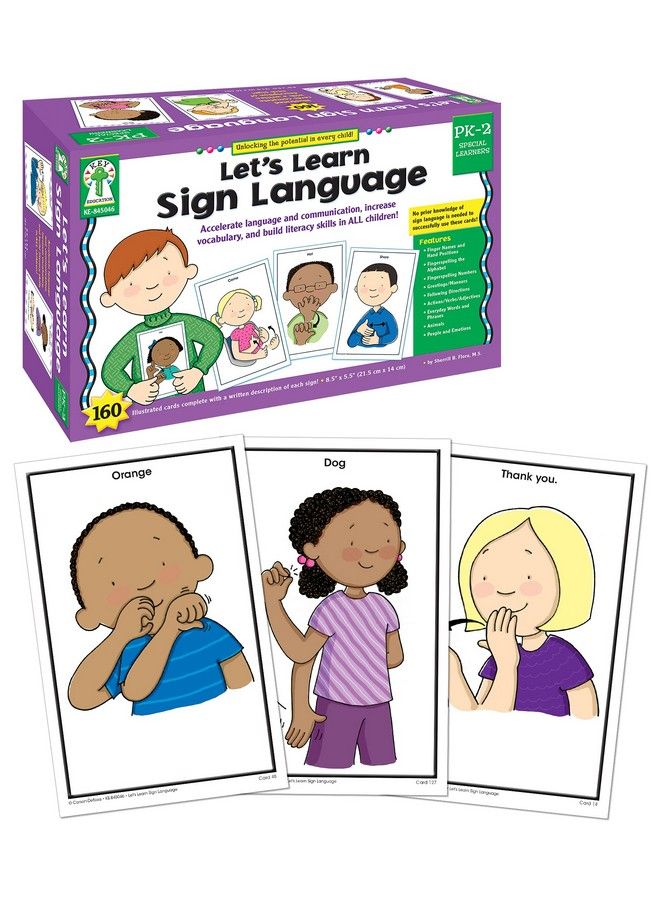Key Education Let’S Learn Sign Language Flash Cards Asl Flash Cards For ...