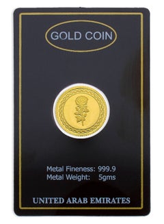 FK Jewellers 5g Gold Coin with Flower & UAE Heritage Building Design ...