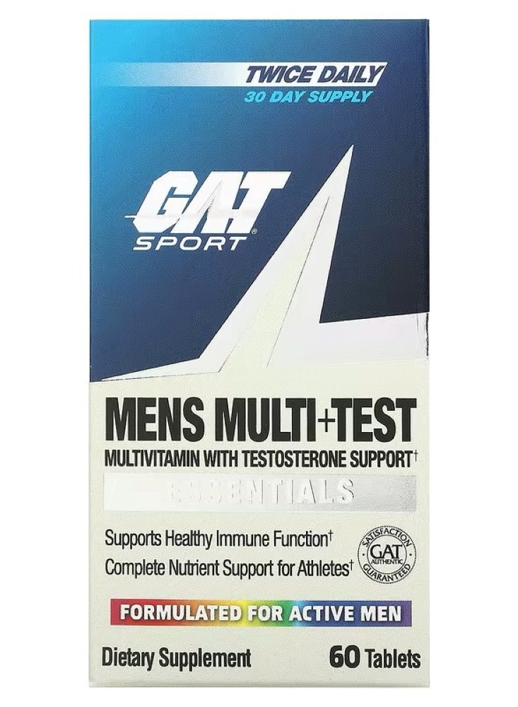 GAT SPORT GAT Sport, Men's Multivitamin + Testosterone, 60 Tablets ...