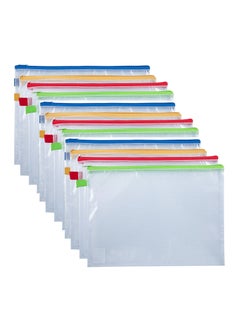 Deli 12-Piece A4 Size Zipper Bag Assorted Colours UAE | Dubai, Abu Dhabi