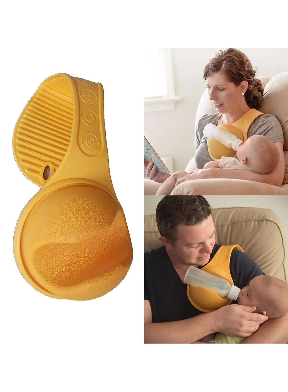 ELIKLIV Baby Bottle Holder Hands Free, Yellow Hands Free Bottle Holder ...