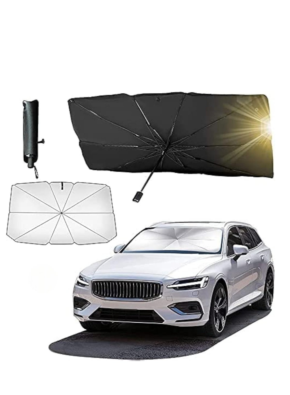 Generic Car Sun Shade designed for the front windshield foldable UV ...