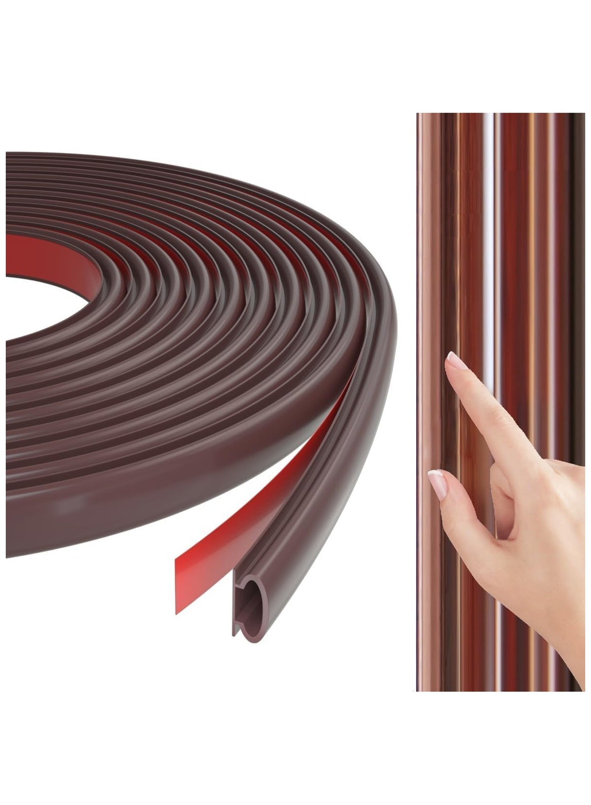 RATSAW Security Door Sealing Strip, 6 M Brown Door Weather Stripping ...