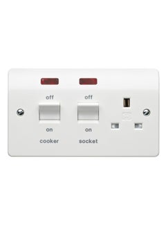 MK 45A DP MAIN SWITCH AND 13A SWITCHSOCKET OUTLET WITH NEON COOKER ...