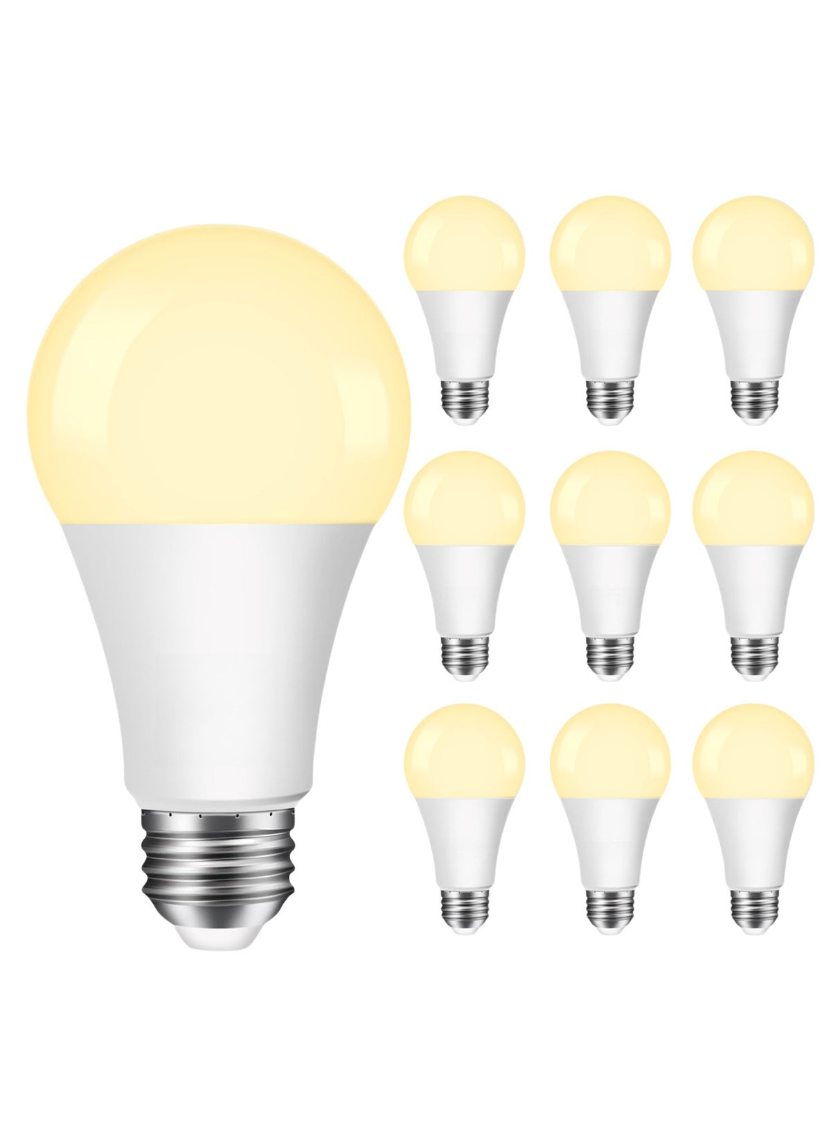 HUA QIANG WANG 9W/12W/18W LED Light Bulb 3000K Warm White,Pack of 10 ...