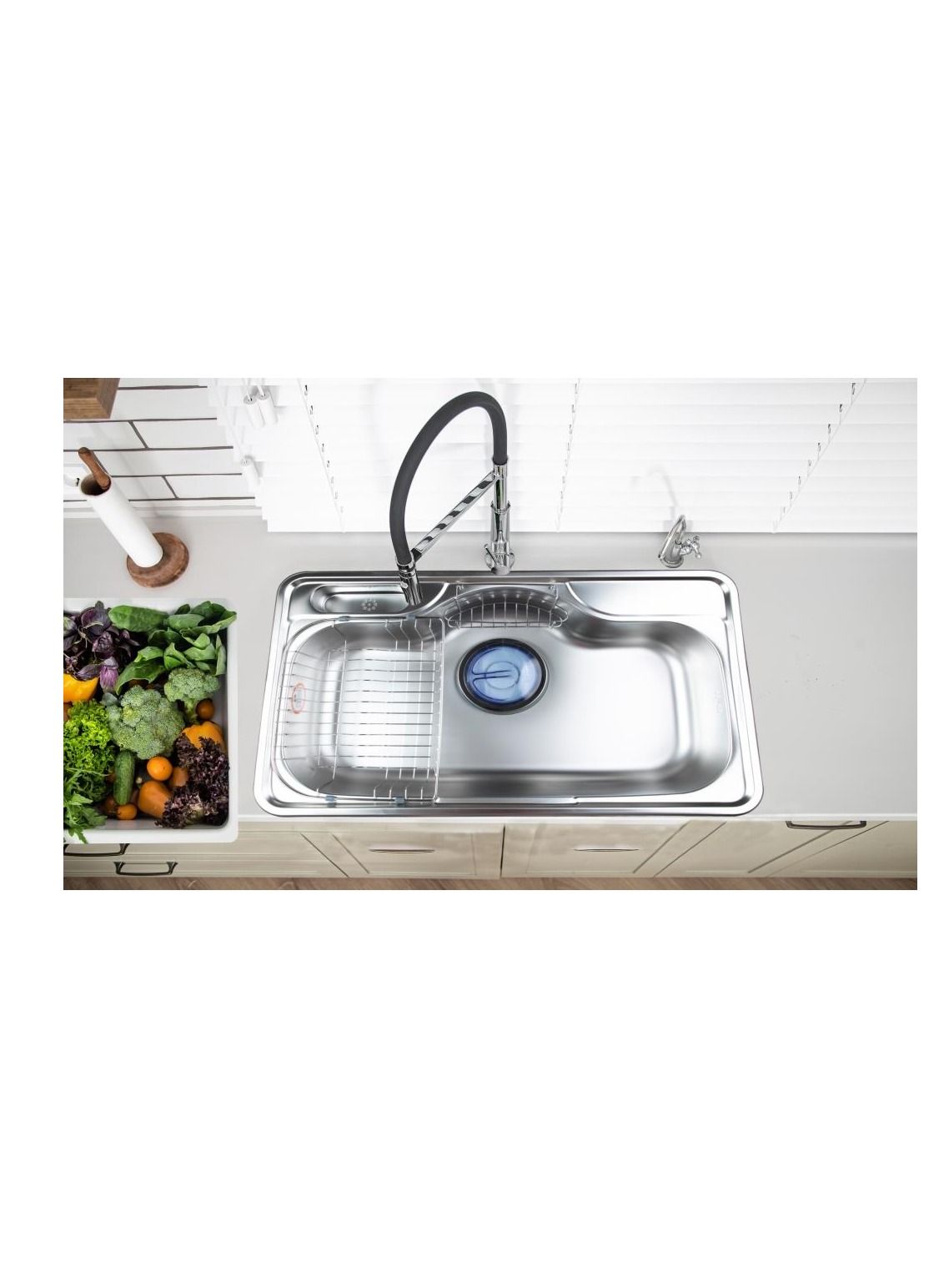 HAR & Unex Stainless Steel Kitchen Sink, Size : 85 X 51cm. (with Drain ...