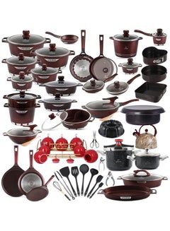 Life Smile Cookware Set 83 pieces - Complete Kitchen Set Granite Non ...