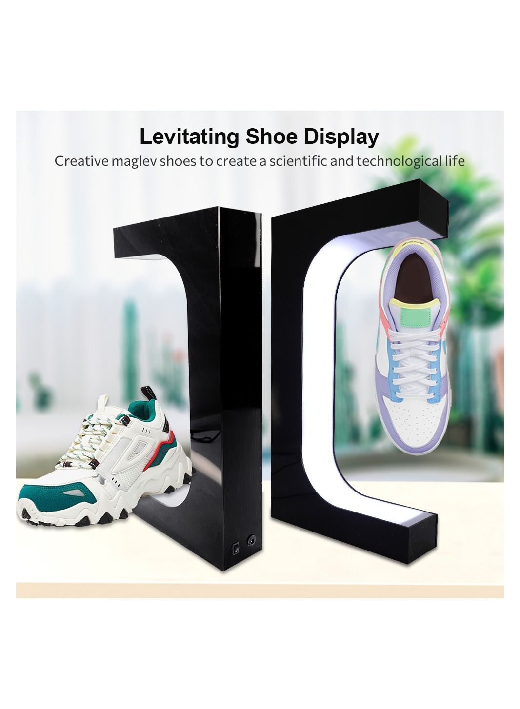 Generic LED Floating Shoe Rack 360 Degree Auto Rotate Display Stand ...