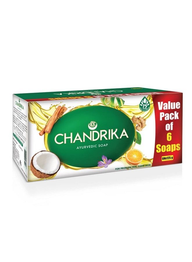 Chandrika Ayurvedic Handmade Soap 125G Pack Of 6 | Best Price UAE ...