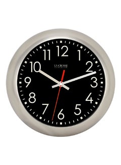 Equity Round Analog Quartz Movement Wall Clock Silver and Black 11 x 1. ...
